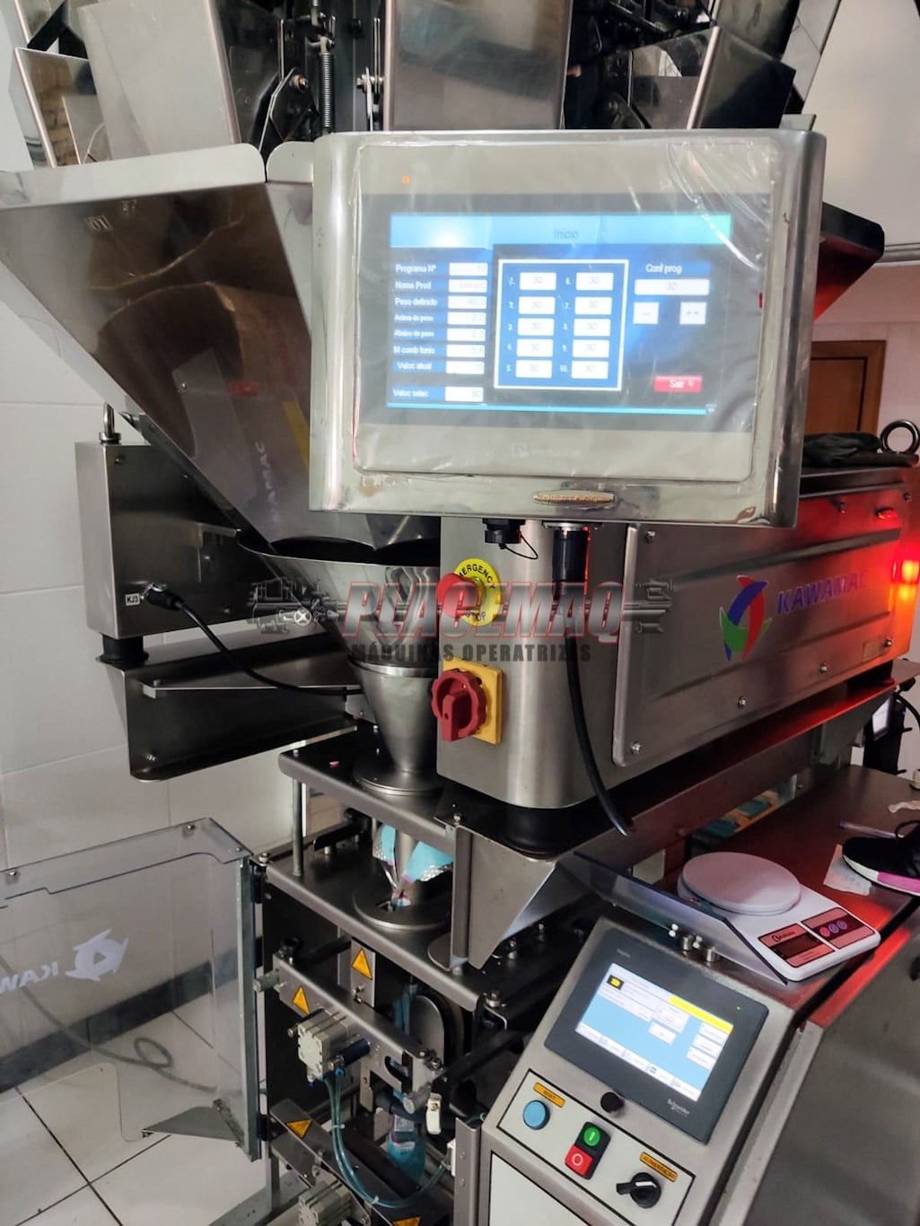 EMPACOTADORA EMBALADORA INDUSTRIAL KAWAMAC VK03 COM 10 CABEÇOTES
